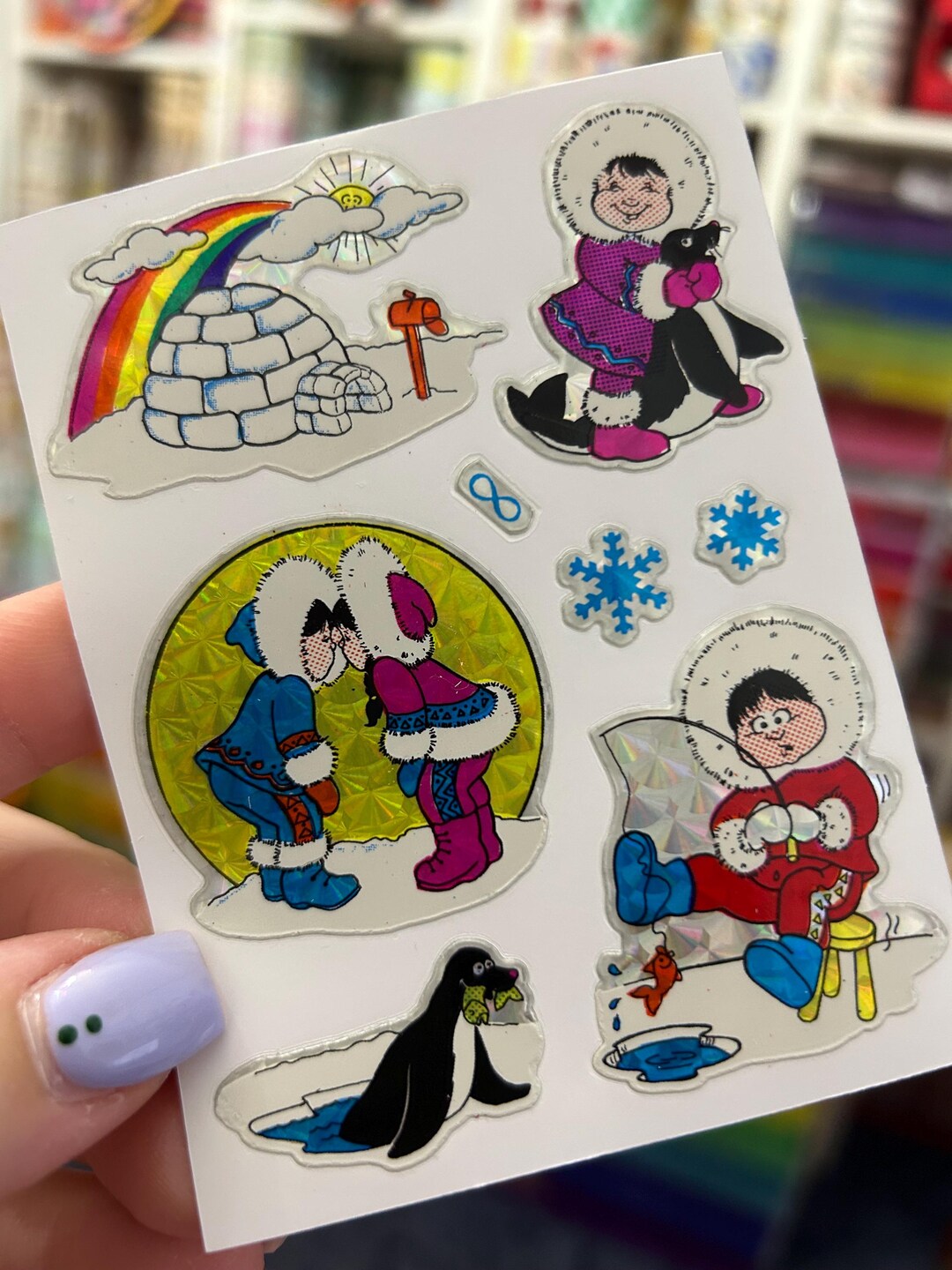 Rare Vintage Eskimo Snow Igloo Prism Sparkle Rainbow Stickers 1980s - Etsy