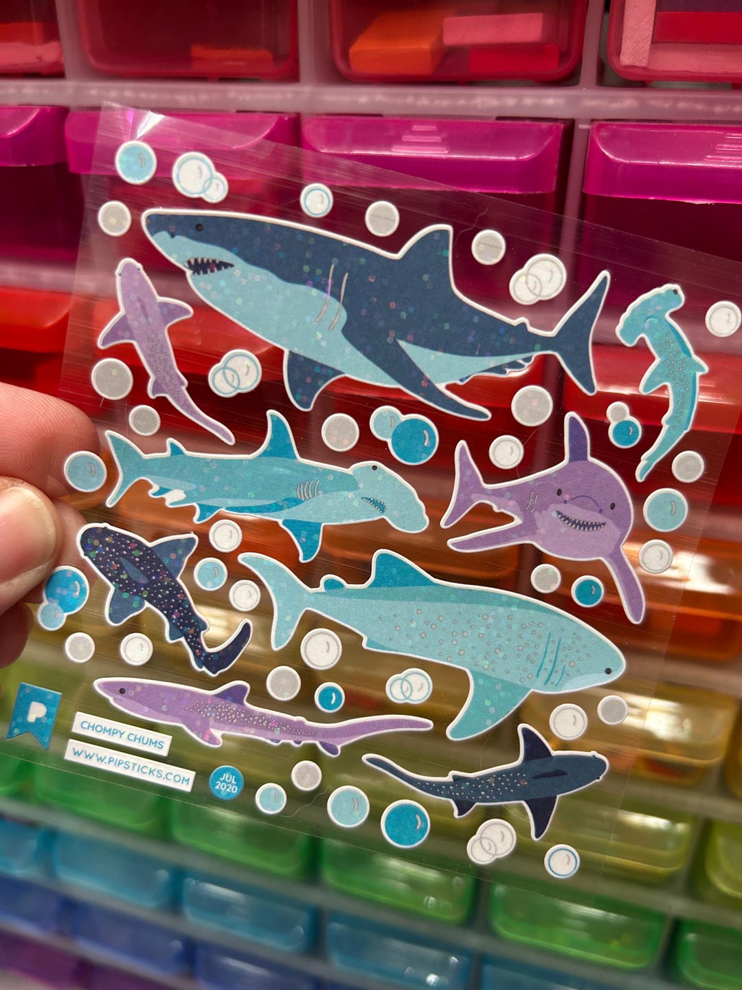 Sheet of Sparkle Shark Stickers - Etsy