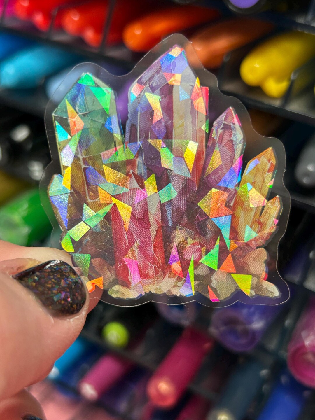 Prismatic Fractal Crystal Gem Rainbow Sticker Amethyst Quartz Rose ...