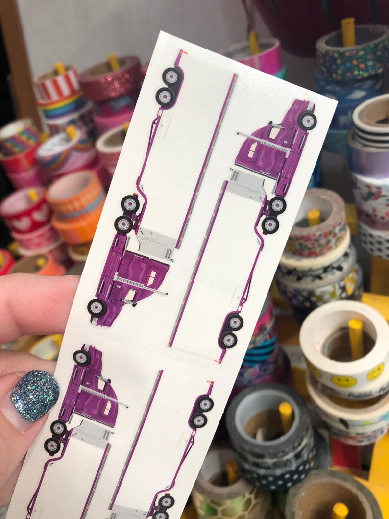 Strip of Big Rig Truck Stickers by Mrs Grossmans Trucker 18 - Etsy