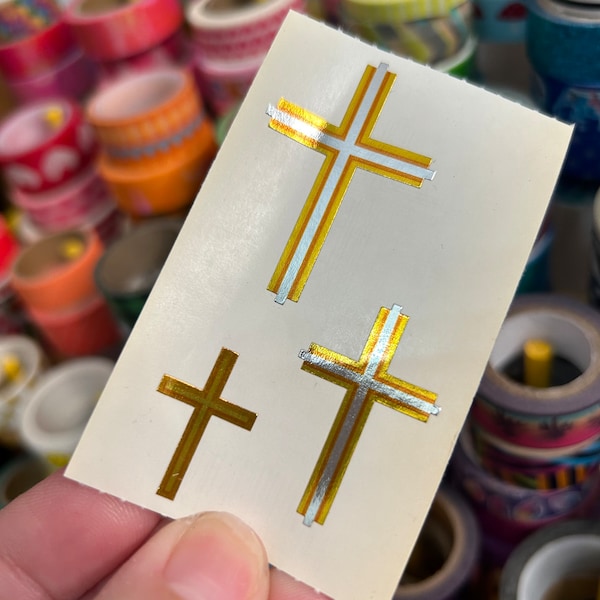 Gold Cross Stickers - Etsy