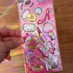 Puffy Glitter Sprinkle Shaker Sticker Sheet Makeup Mirror Shoe Lipstick ...