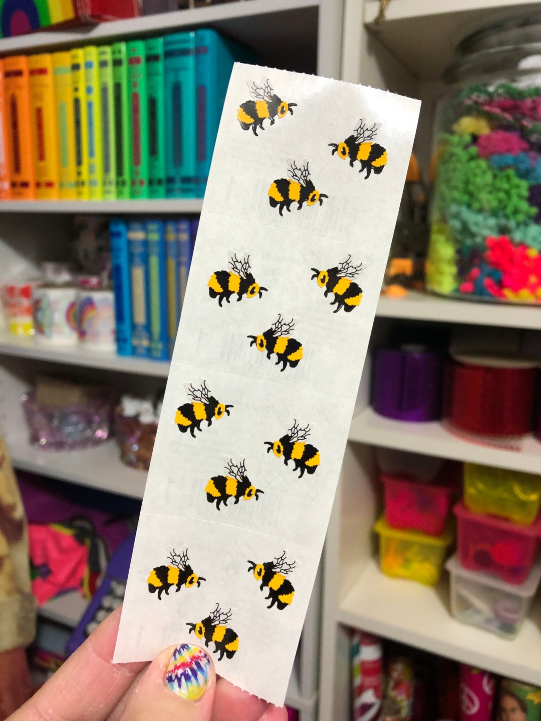 Strip of Vintage Bumblebee Bee Stickers 1989 - Etsy