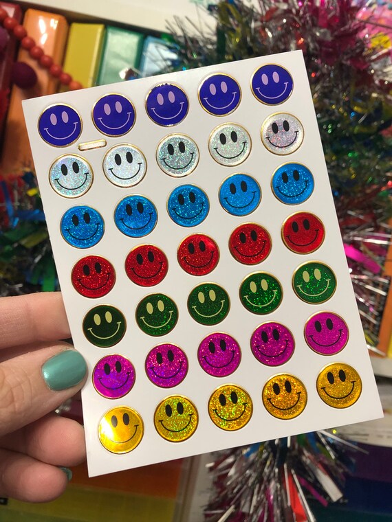 Sparkly Rainbow Smiley Faces