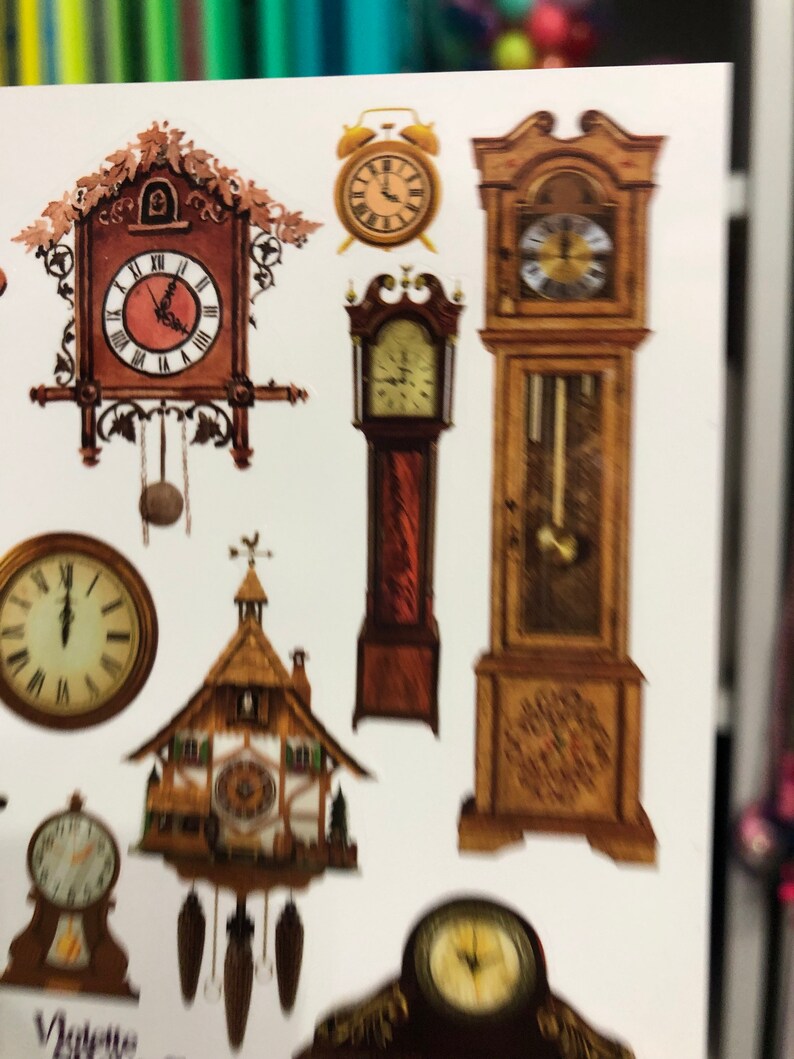 Clock Stickers Sheet Grandfather Cuckoo Time - Etsy