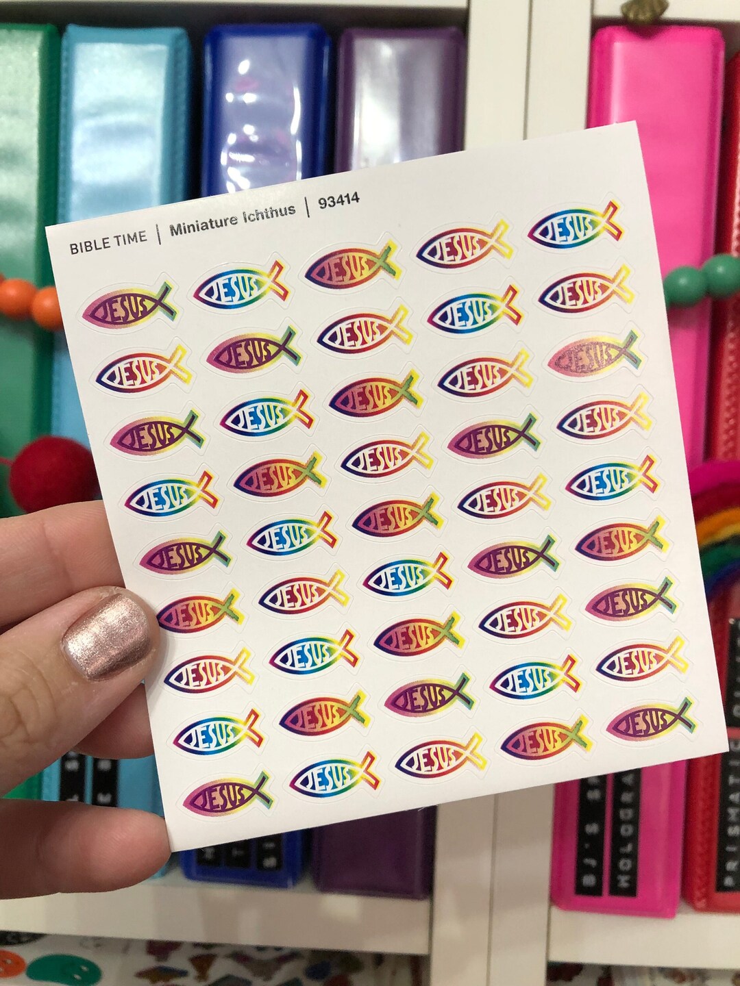 Small Mini Rainbow Jesus Fish Ichthus Stickers Sheet - Etsy