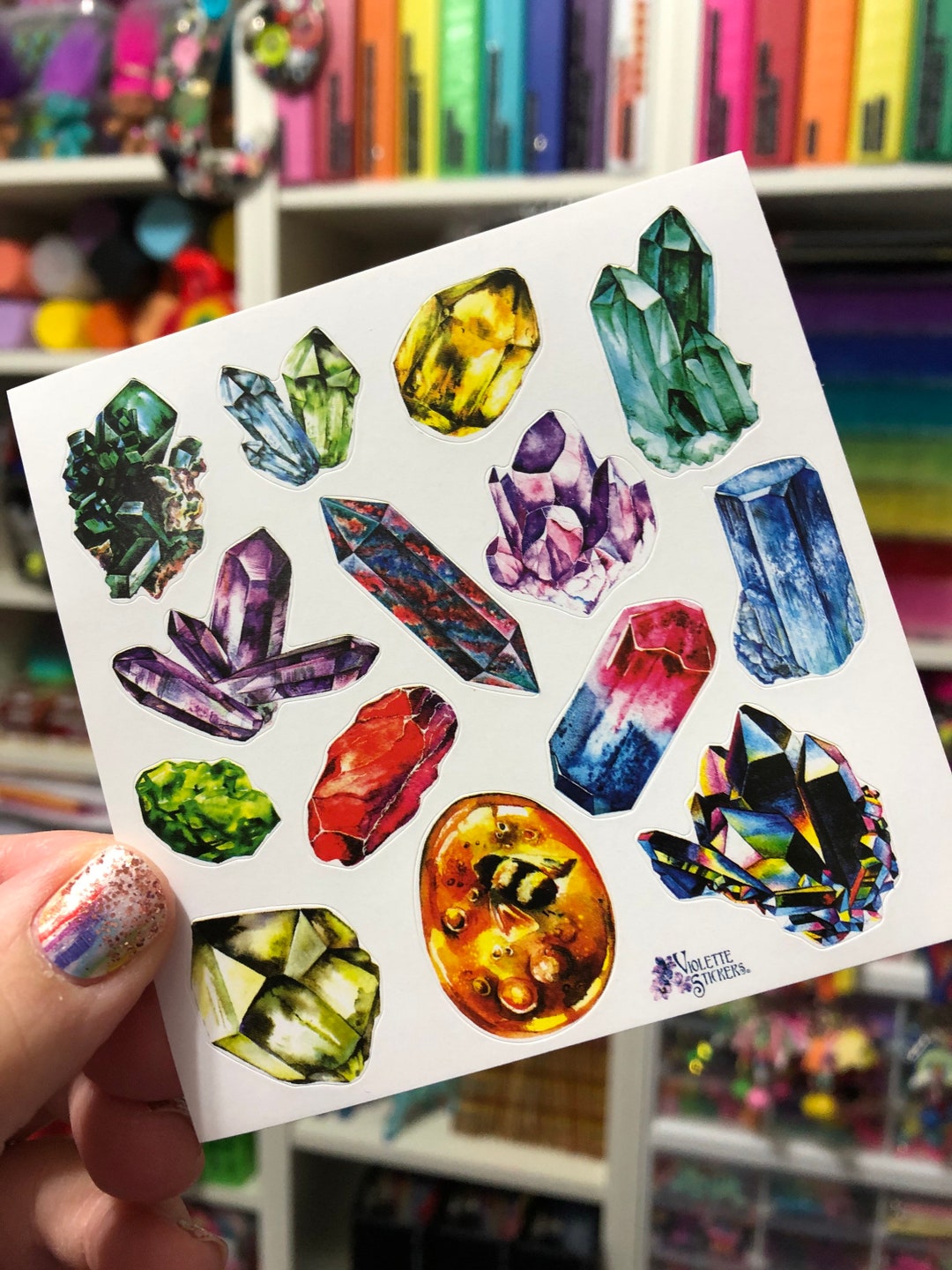 Bold Crystal Cluster Stickers Sheet - Etsy