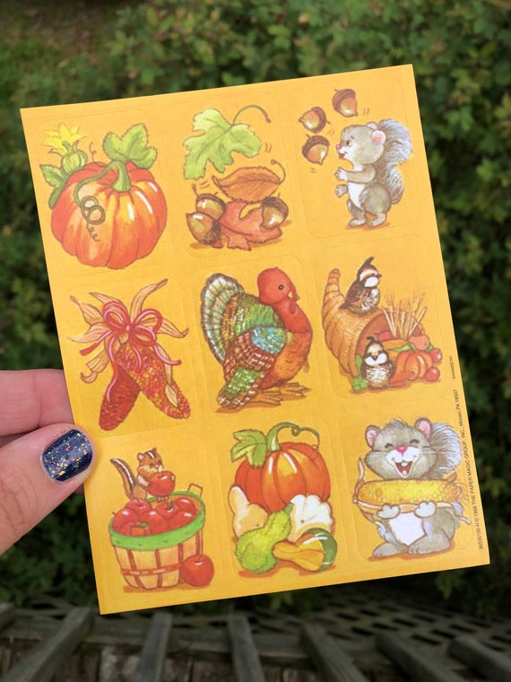 Full Sheet of Vintage Fall Autumn Thanksgiving Stickers | Etsy