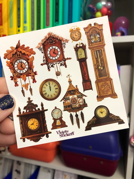Clock Stickers Sheet Grandfather Cuckoo Time - Etsy