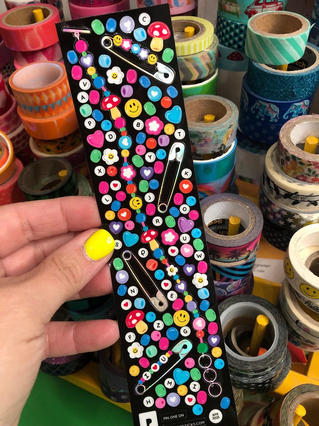 Sheet of Crafty Bead Safety Pin Stickers - Etsy