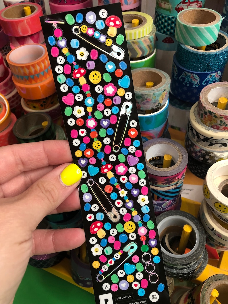Sheet of Crafty Bead Safety Pin Stickers - Etsy