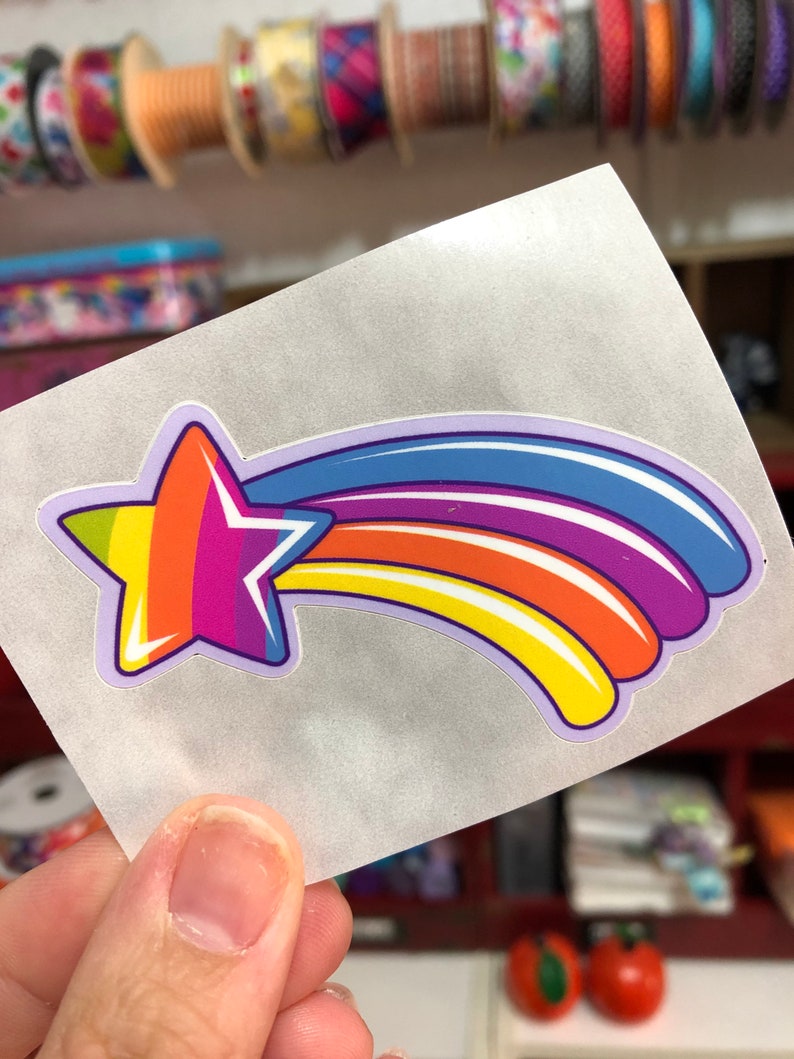 Retro Rainbow Shooting Star Comet Sticker Vinyl - Etsy