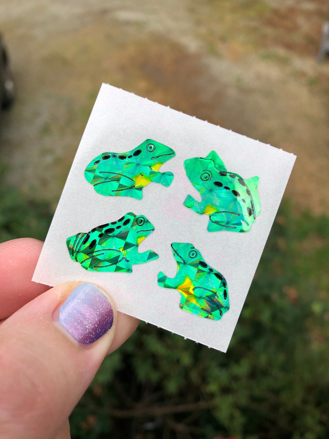 Vintage Prismatic Sparkle Rainbow Frog Toad Stickers Great 7 Seven - Etsy