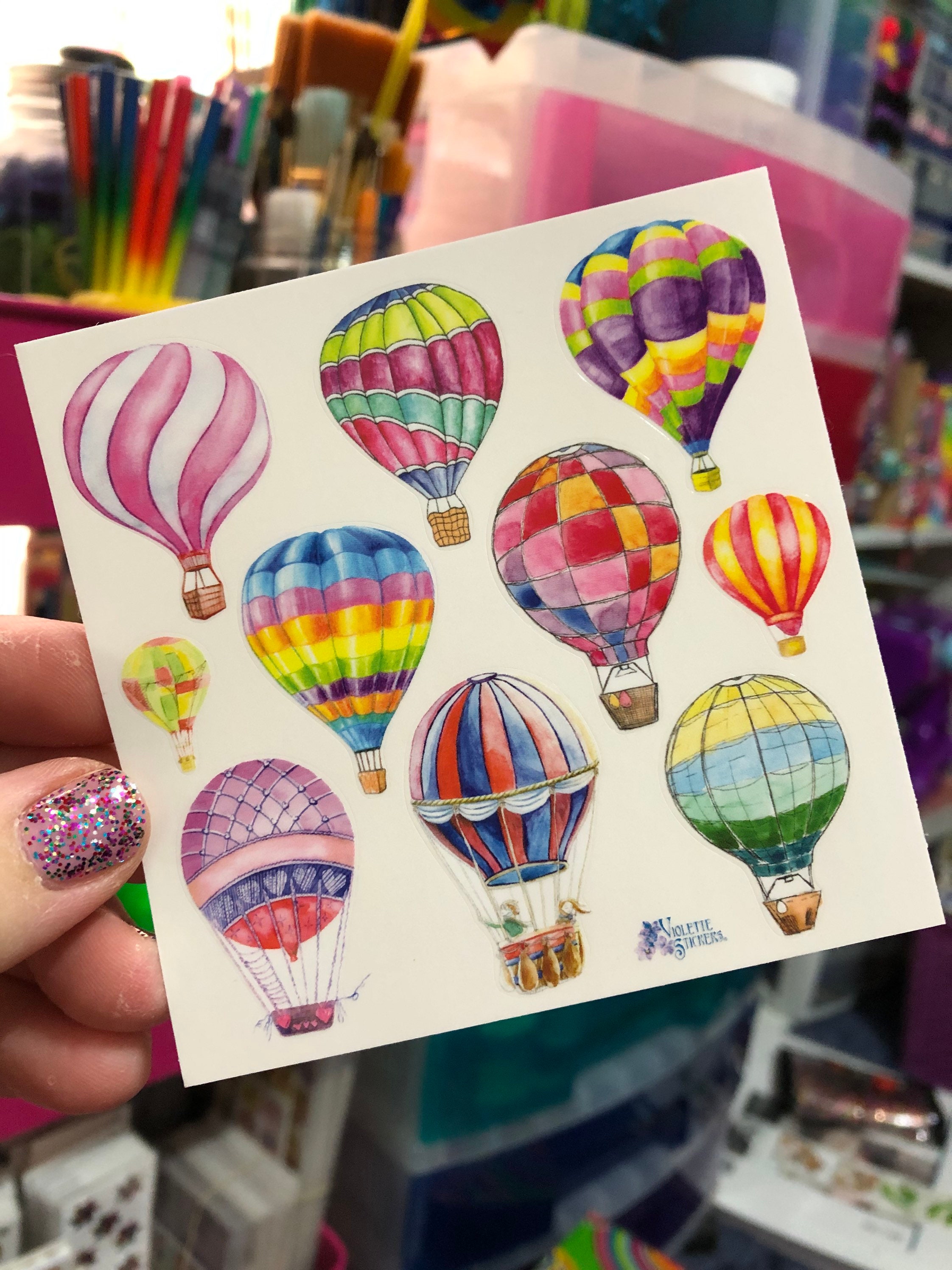 Hot Air Balloon Stickers Sheet | Etsy