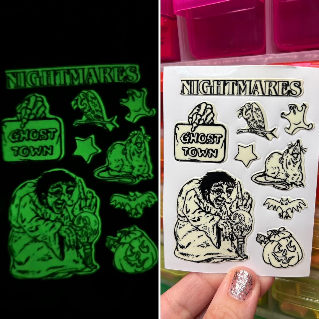 Rare Vintage Glow in the Dark Halloween Nightmares Stickers - Etsy