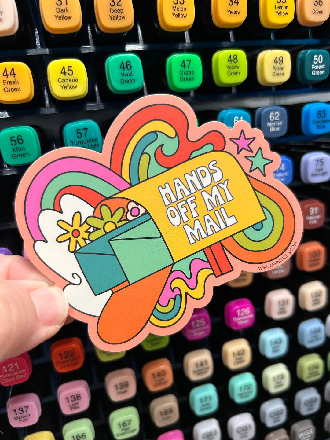 Happy Mail Groovy Mailbox Sticker - Etsy