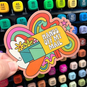 Happy Mail Groovy Mailbox Sticker - Etsy