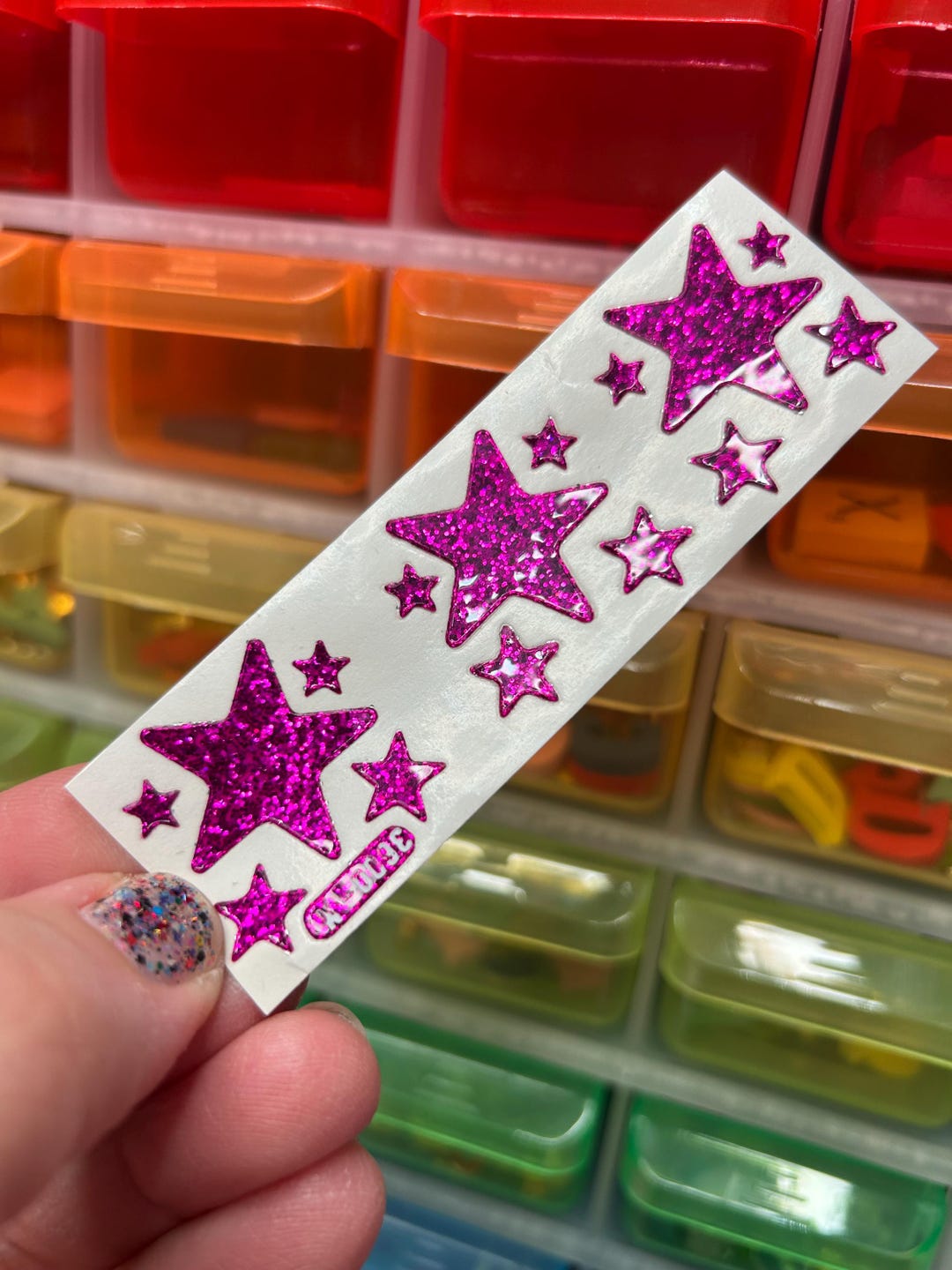 Strip of Rare 80s Vintage Glitter Sparkle Purple Star Stickers - Etsy