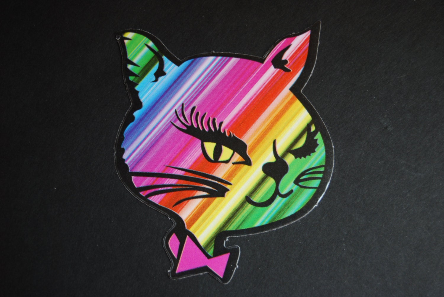 Winking Kitty Cat Head Sticker - Retro Vintage Vending - Etsy