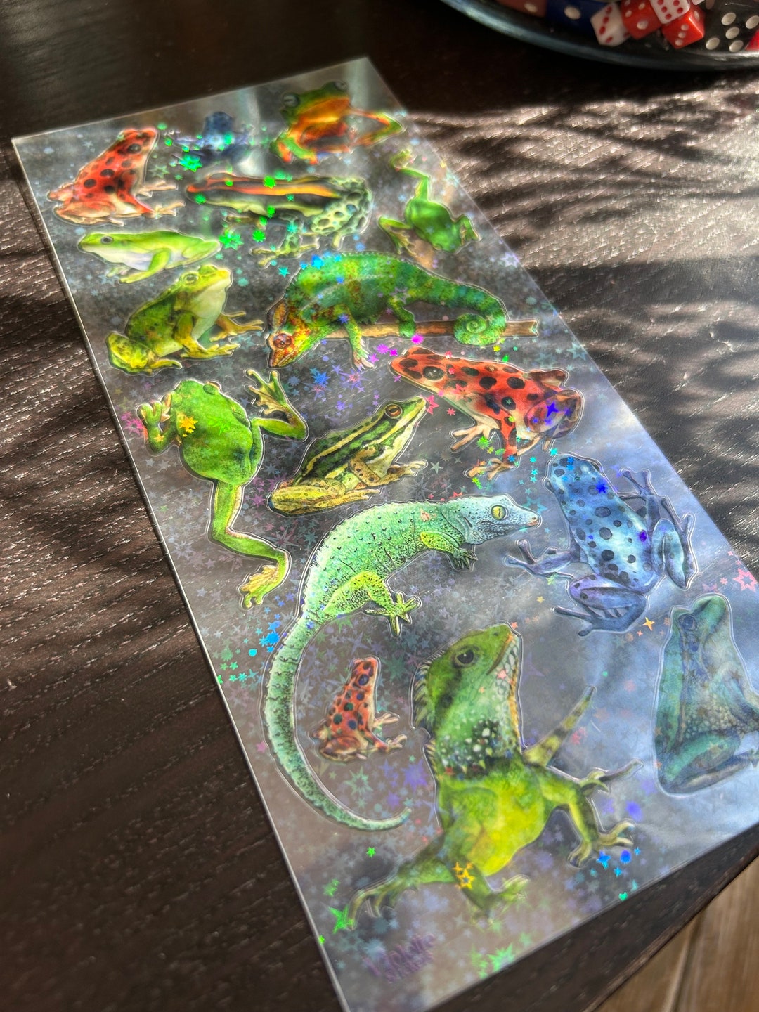 Sheet of Sparkle Crystal Frog and Lizard Stickers - Etsy