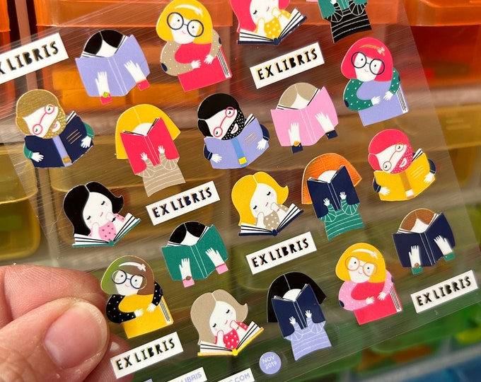 Sheet of Book Reading Stickers - Etsy