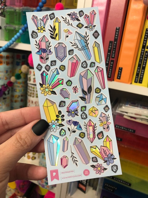Sheet of Rainbow Holo Crystal Stickers - Etsy