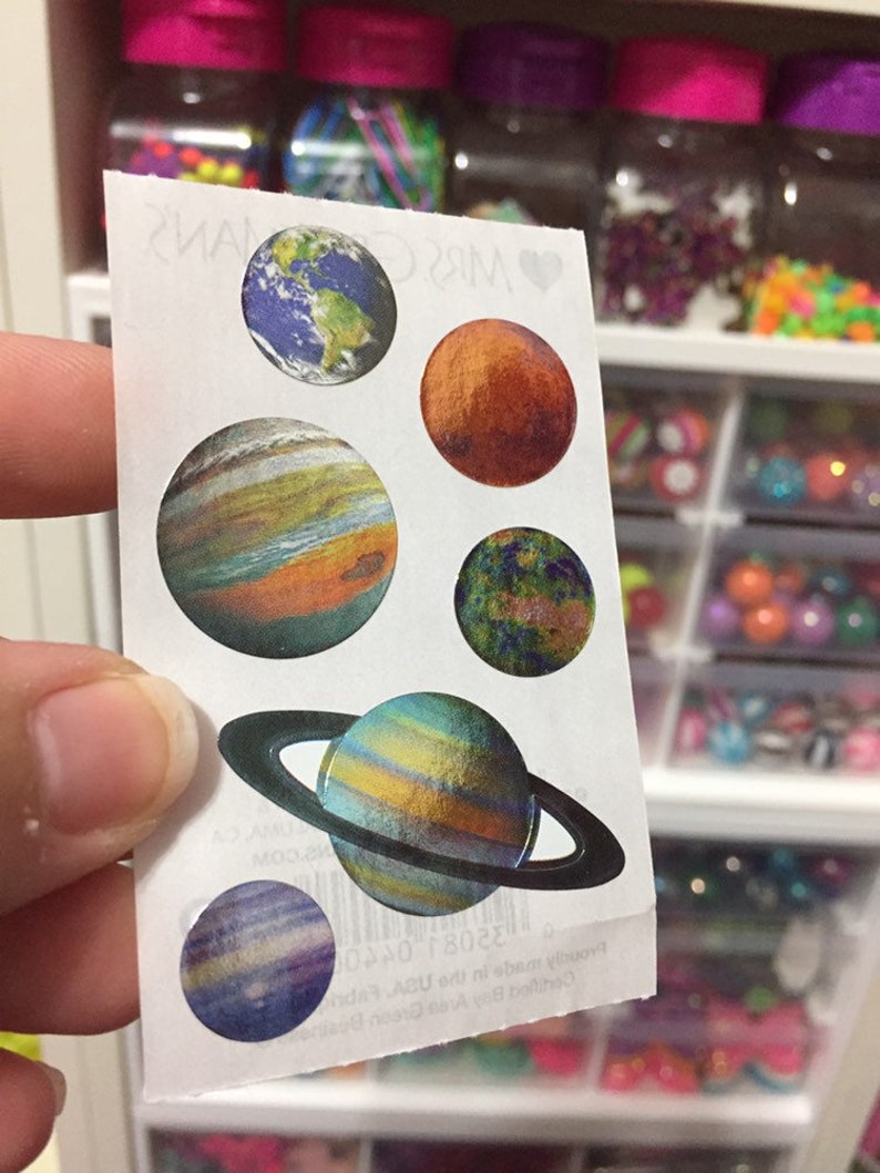Sparkle Metallic Planets Outer Space Stickers - Etsy