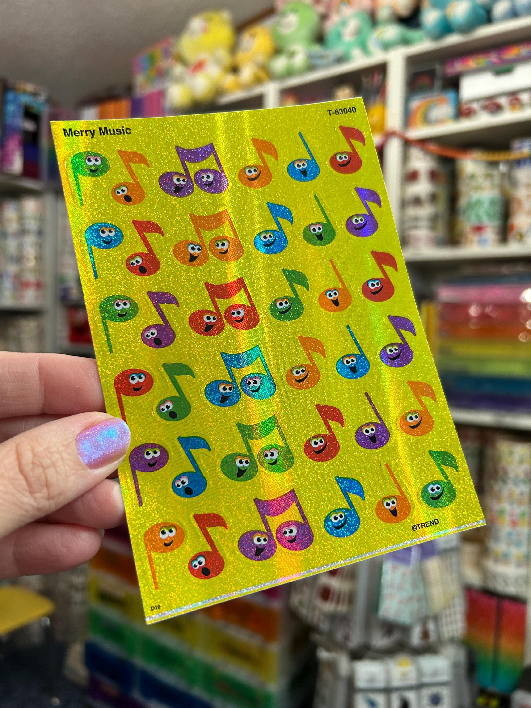 Sheet of Sparkle Glitter Rainbow Music Note Stickers - Etsy