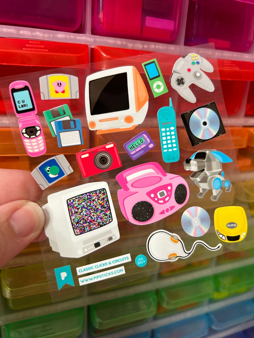 90s Retro Technology Stickers Computer Phone Disk Controller Pager - Etsy