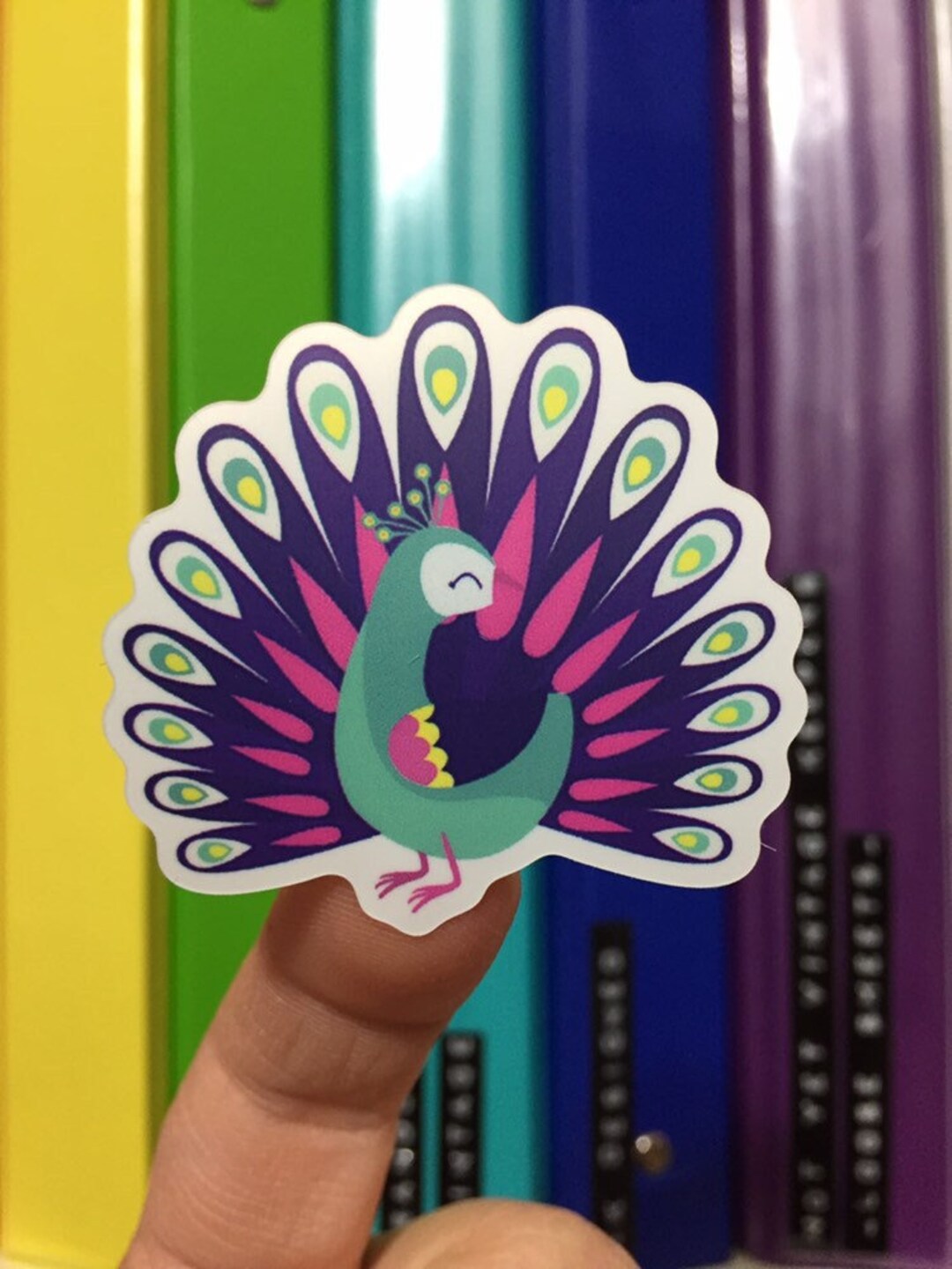 Purple Peacock Sticker Diecut - Etsy