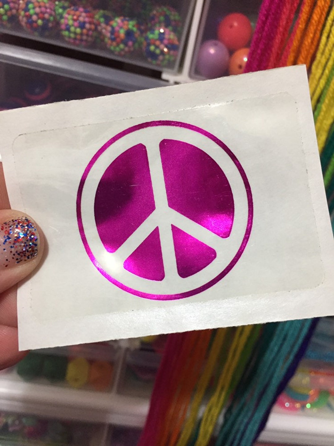 Rare Metallic Hot Pink Vintage Peace Sign Stickers From Grateful Dead ...