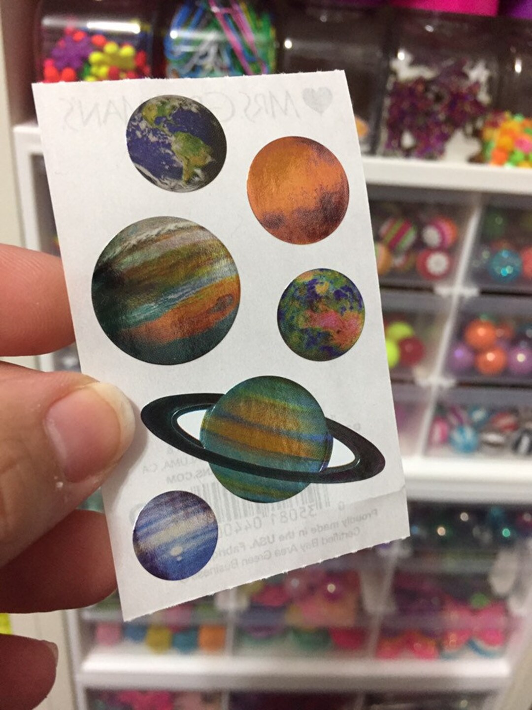 Sparkle Metallic Planets Outer Space Stickers - Etsy