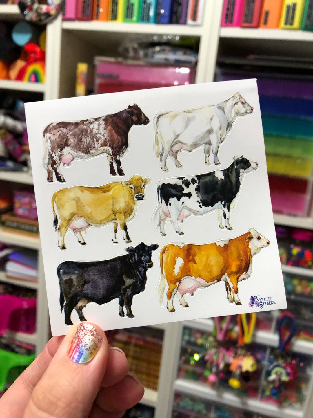 Cow Stickers Sheet - Etsy