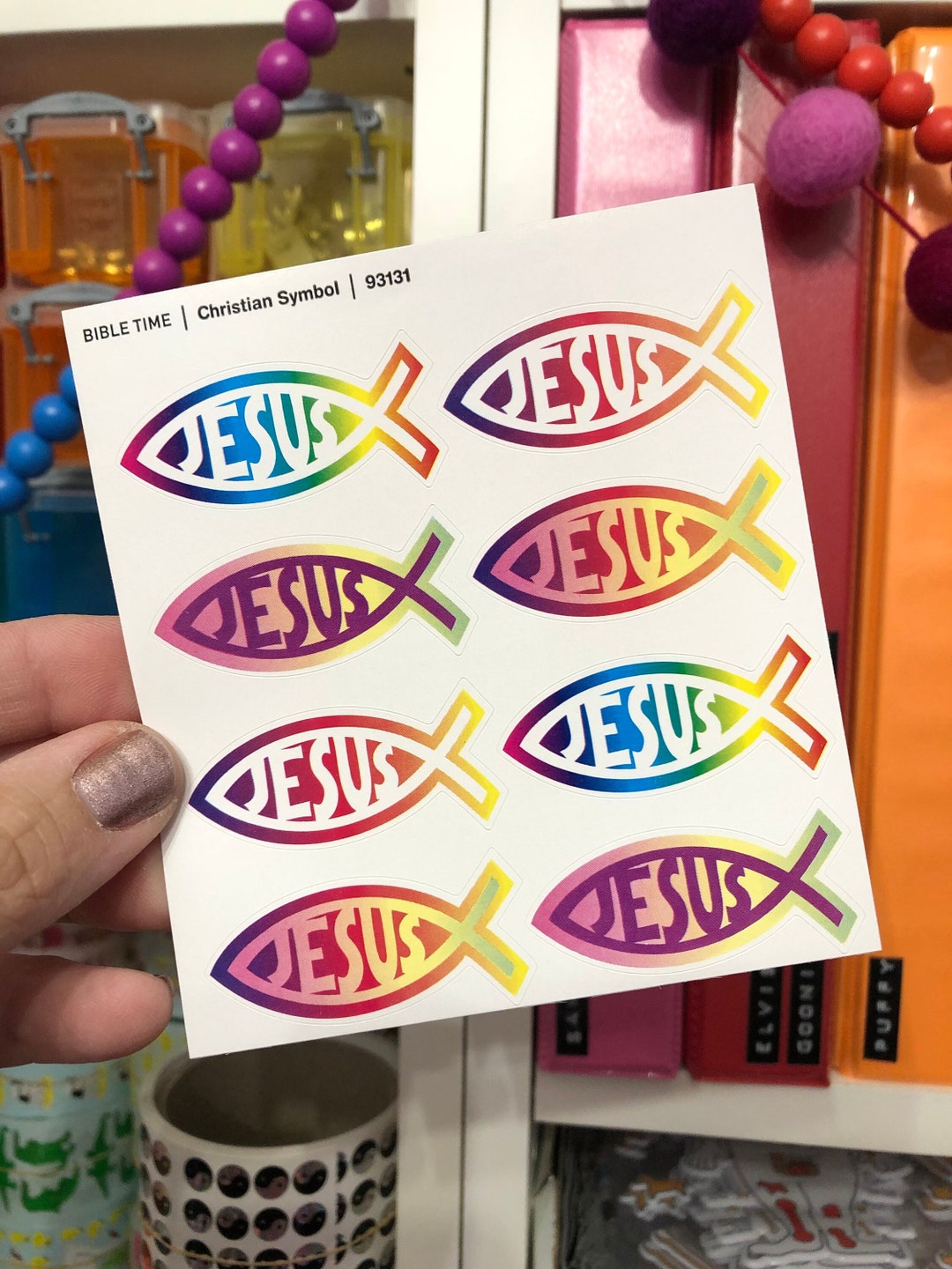 Rainbow Jesus Fish Ichthus Stickers Sheet - Etsy