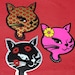 Set of 9 GLITTER Winking Cat Stickers Retro Vending 80's 90's 00's OBO ...