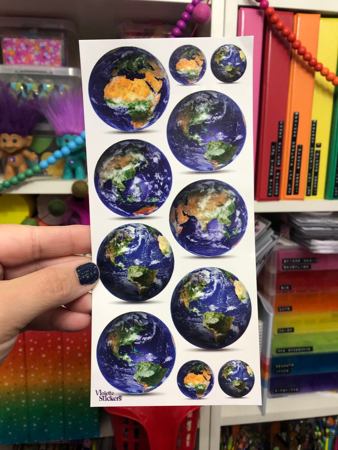 Planet Earth World Stickers Sheet - Etsy