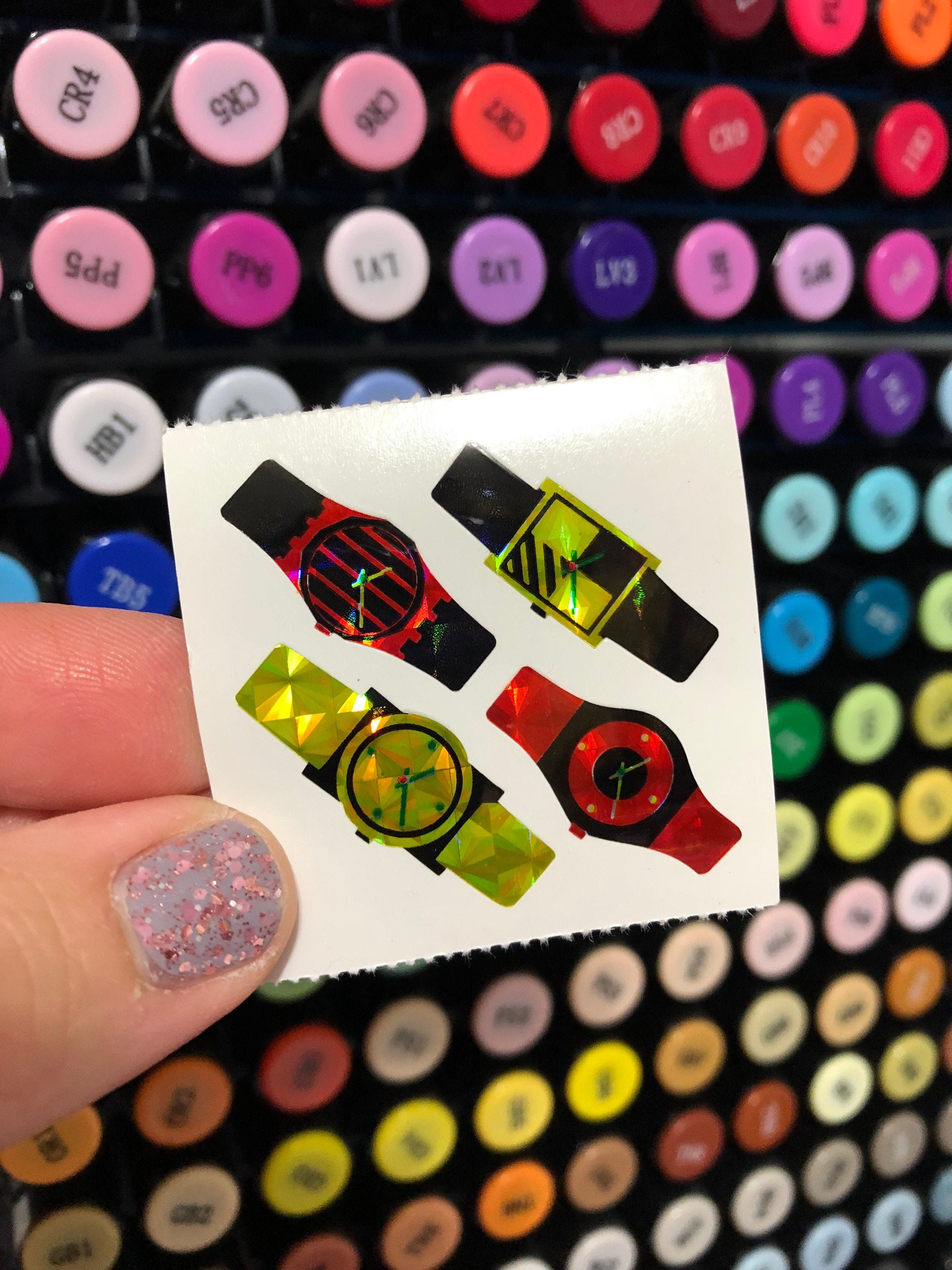 Vintage Sparkle Prismatic Watch Clock Swatch Stickers Great 7 Seven - Etsy