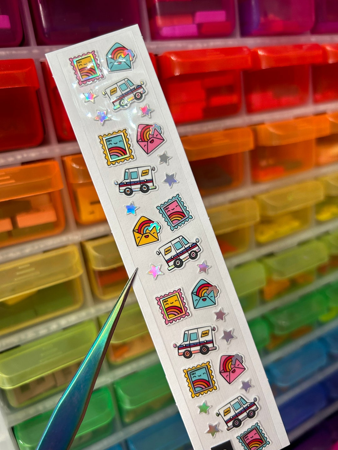 Kawaii Mini Happy Mail Letter Stickers Strip - Etsy