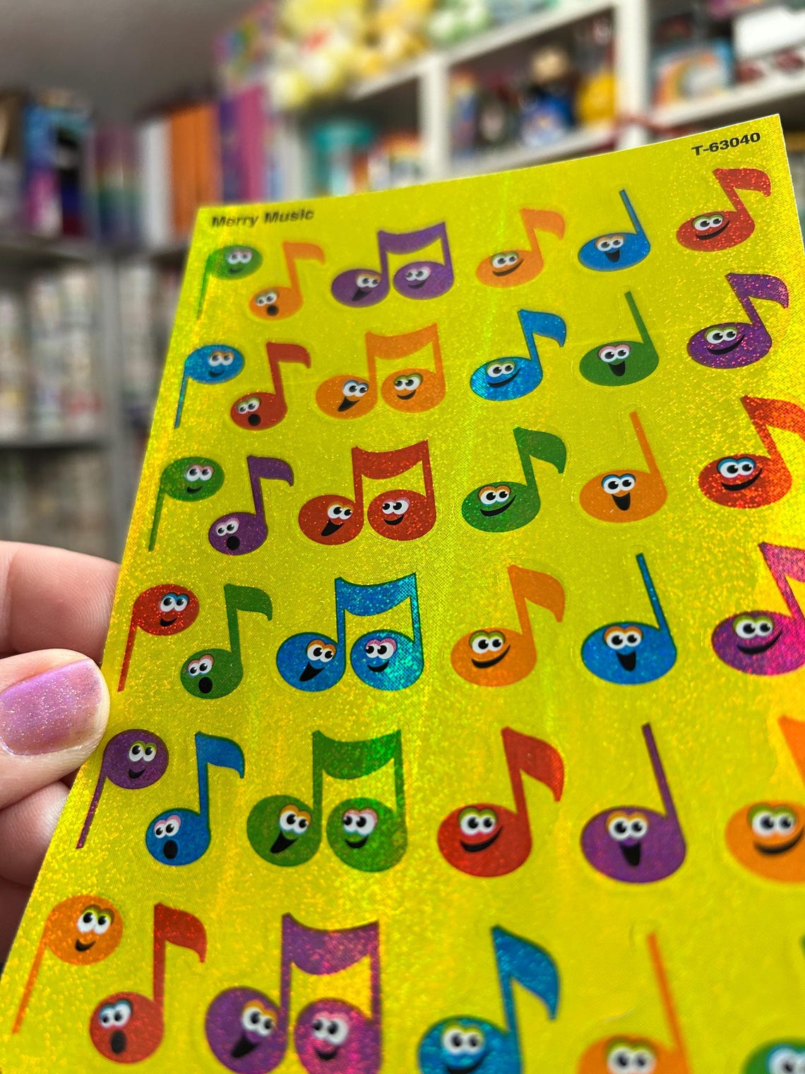 Sheet of Sparkle Glitter Rainbow Music Note Stickers - Etsy