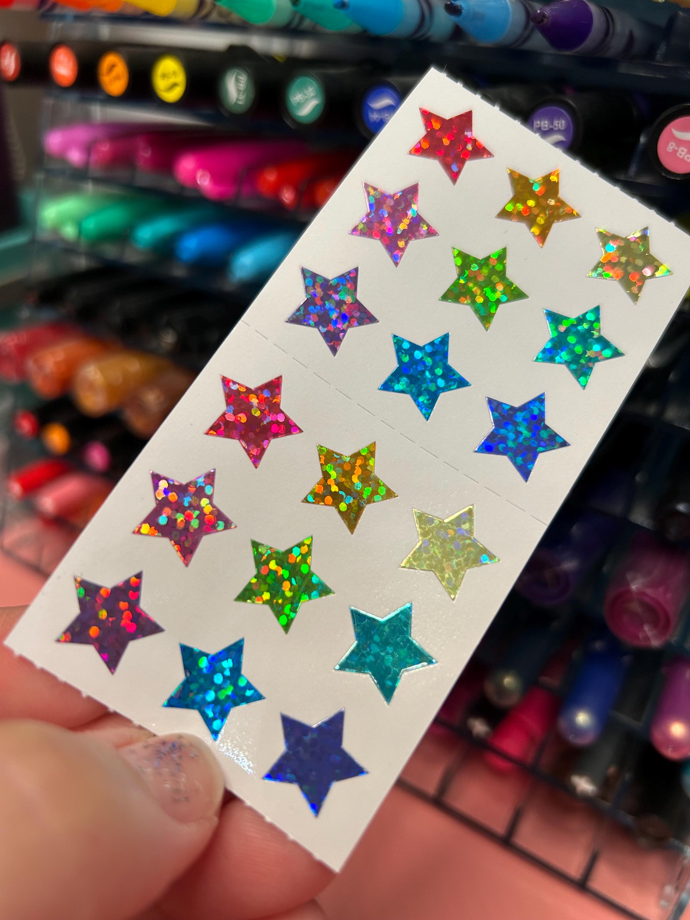 Sparkle Prismatic Glitter Rainbow Star Stickers - Etsy