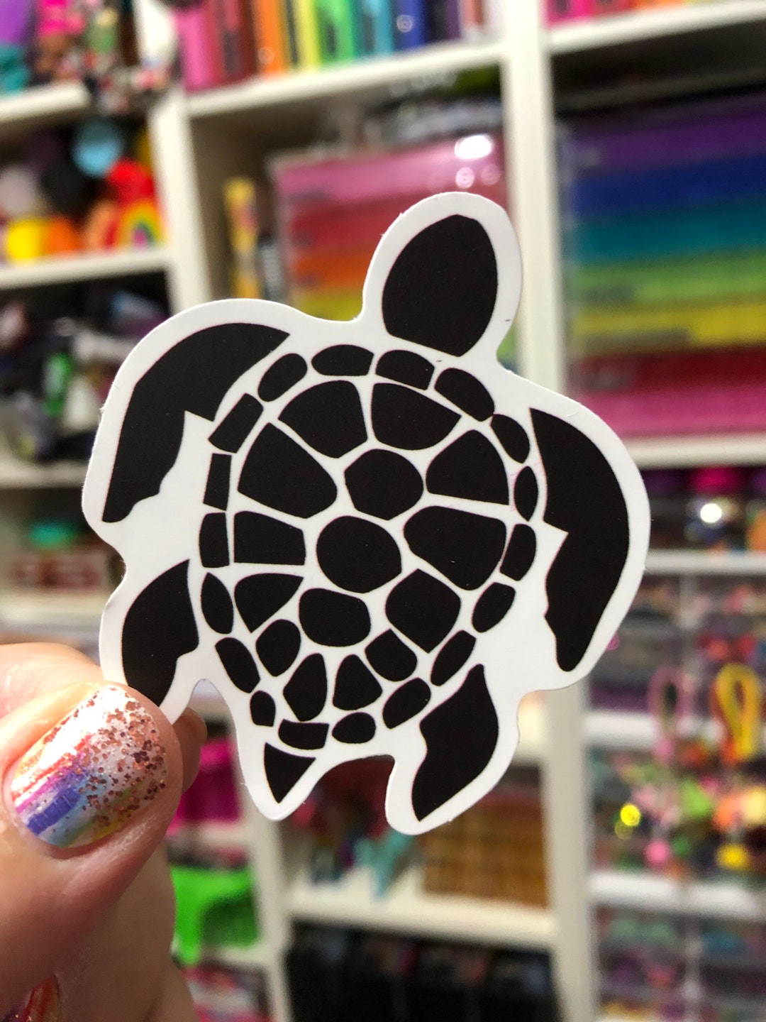 Black Sea Turtle Sticker VSCO Water Bottle - Etsy