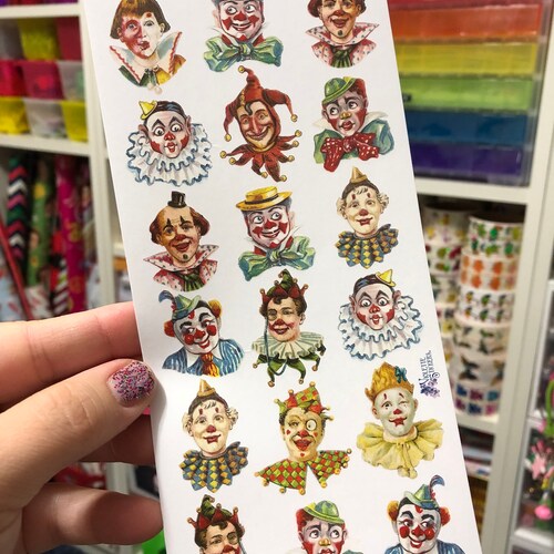 Retro Clown Stickers Sheet - Etsy