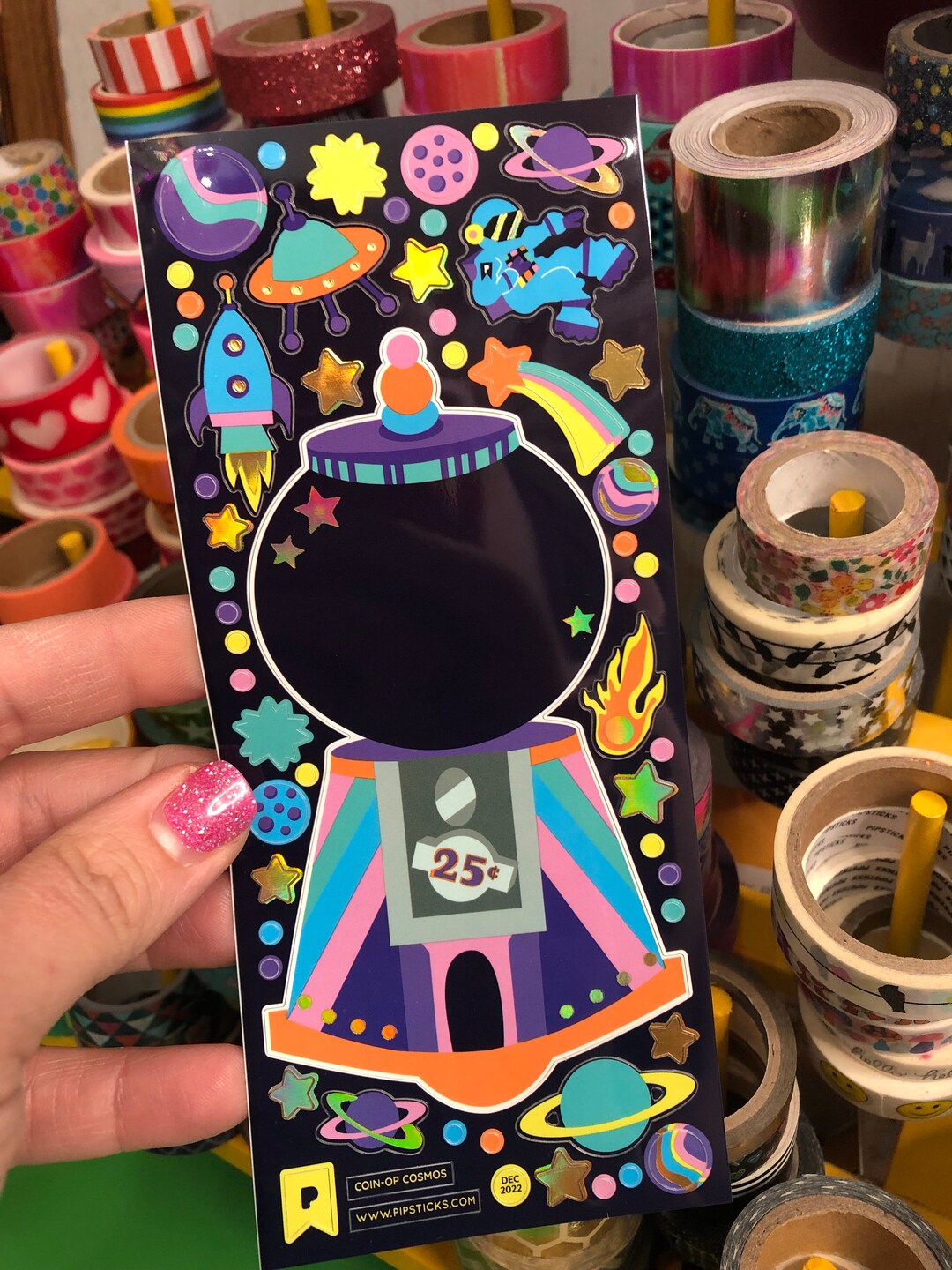 Space Galaxy Gumball Machine Stickers Sheet - Etsy