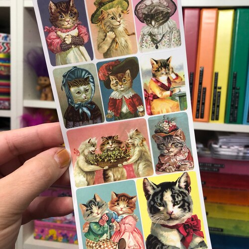 Theater Fancy Kitty Cat Stickers Sheet - Etsy