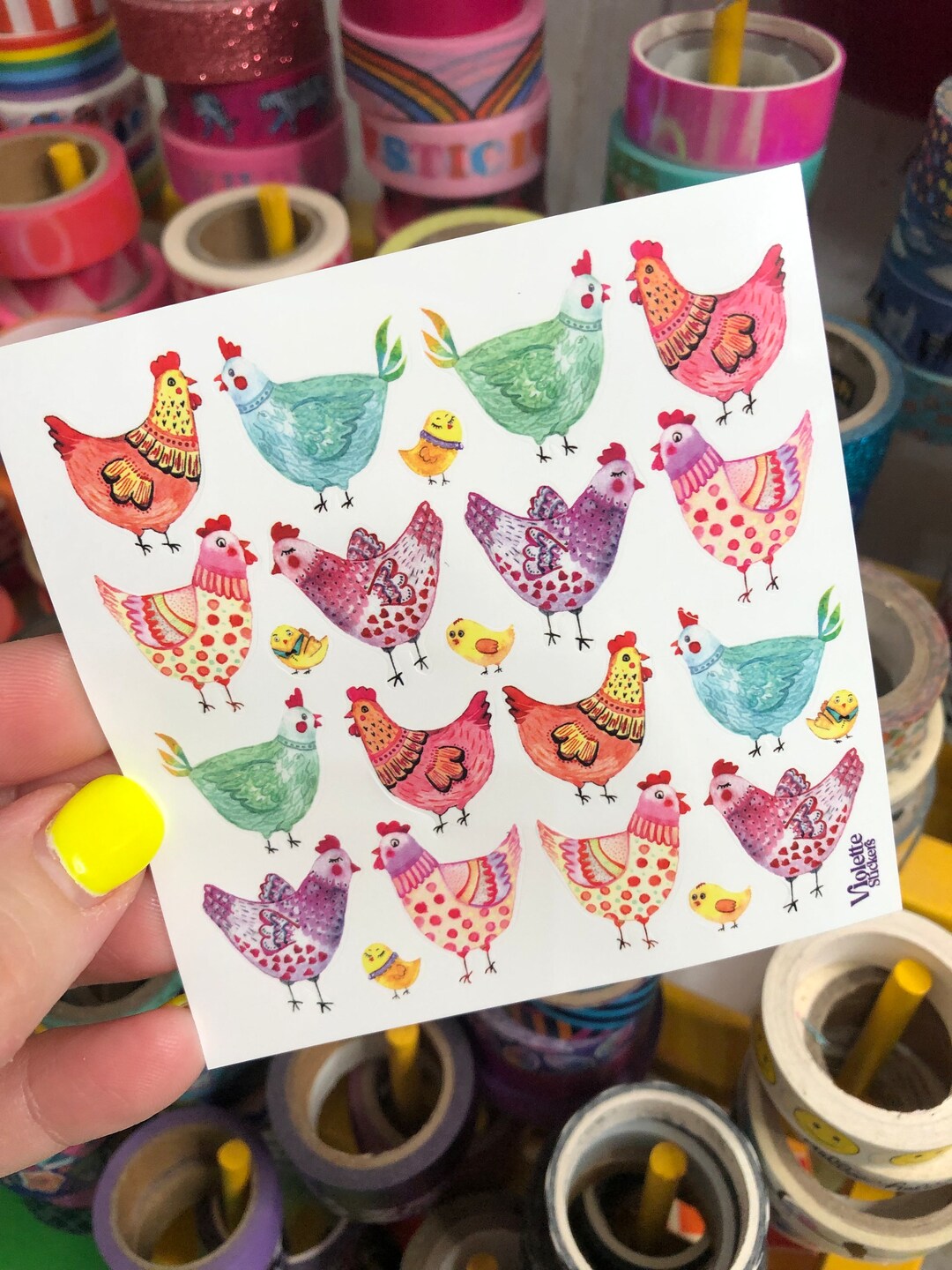 Chicken Hen and Baby Chick Stickers Pastel Kawaii - Etsy