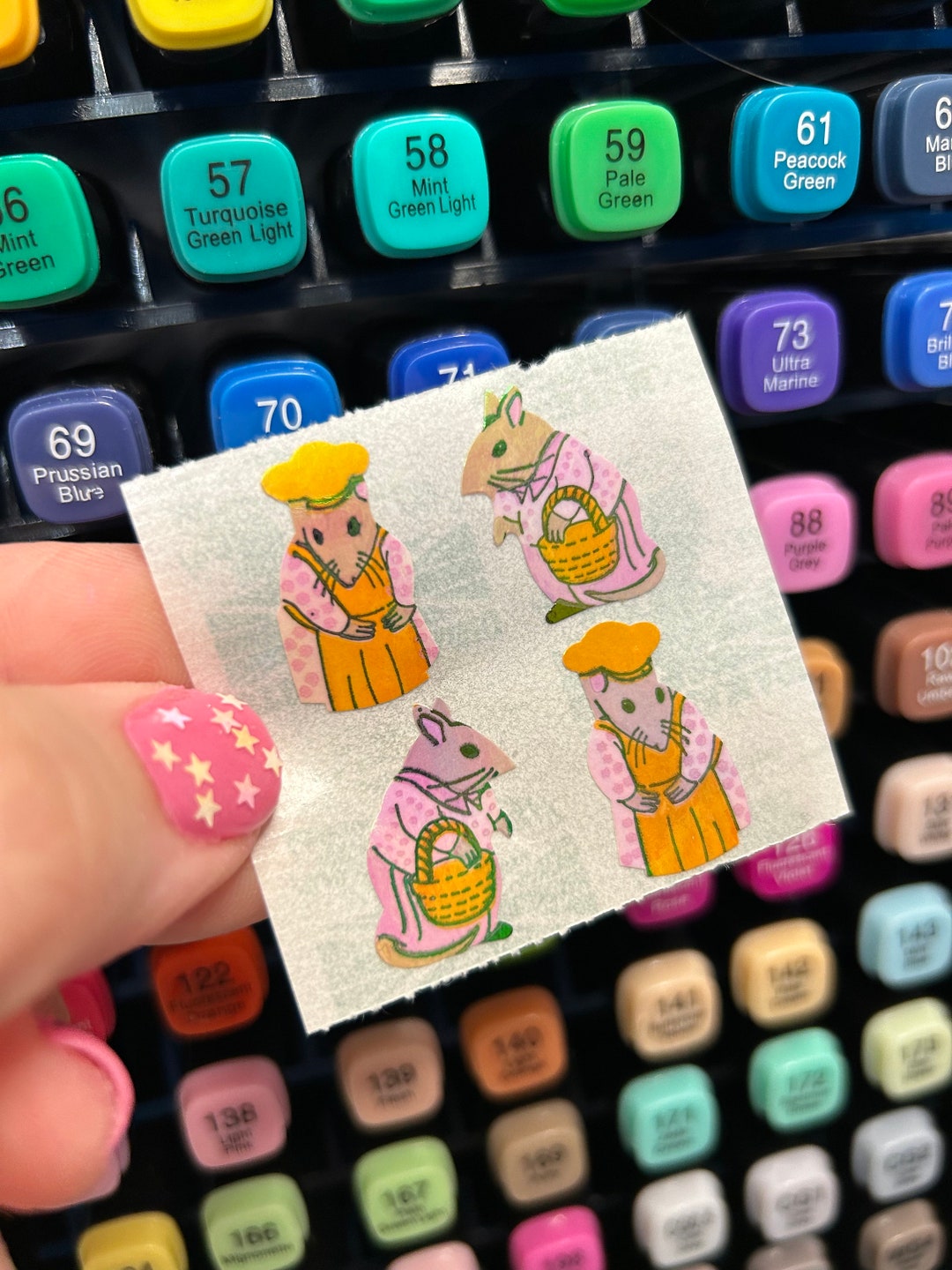 Vintage Pearl Iridescent Opal Mr and Mrs Mouse Stickers - Etsy