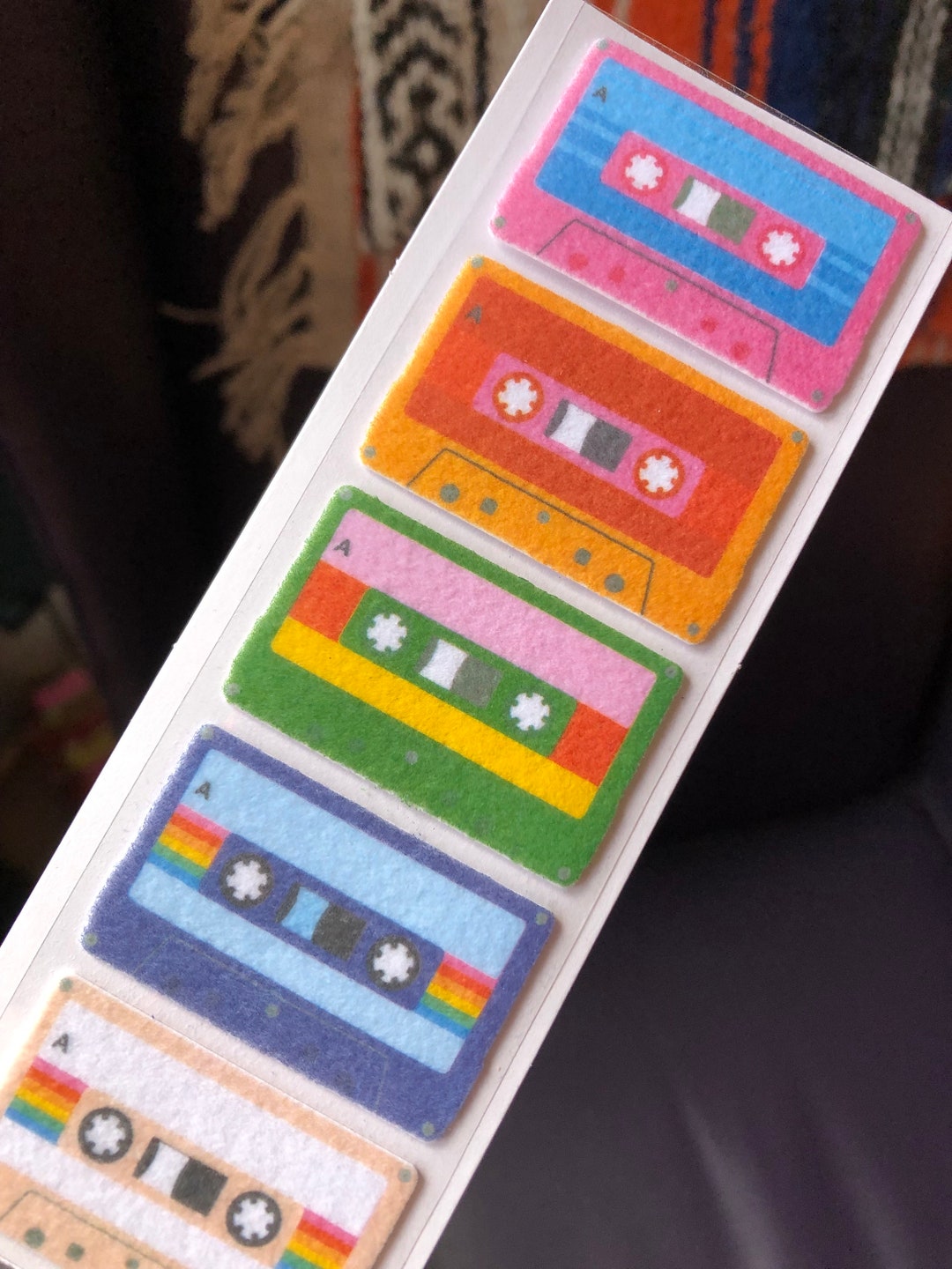 Fuzzy Retro 80s Cassette Tapes Stickers Flocked - Etsy