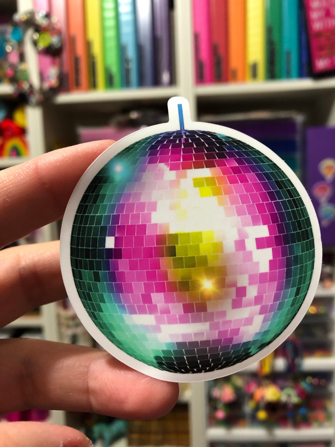 Retro Rainbow Disco Ball Sticker Vinyl - Etsy