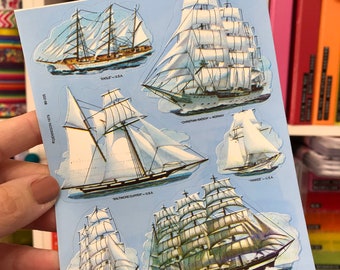 Sailing Ship Stickers One Inch Round Seals - Etsy