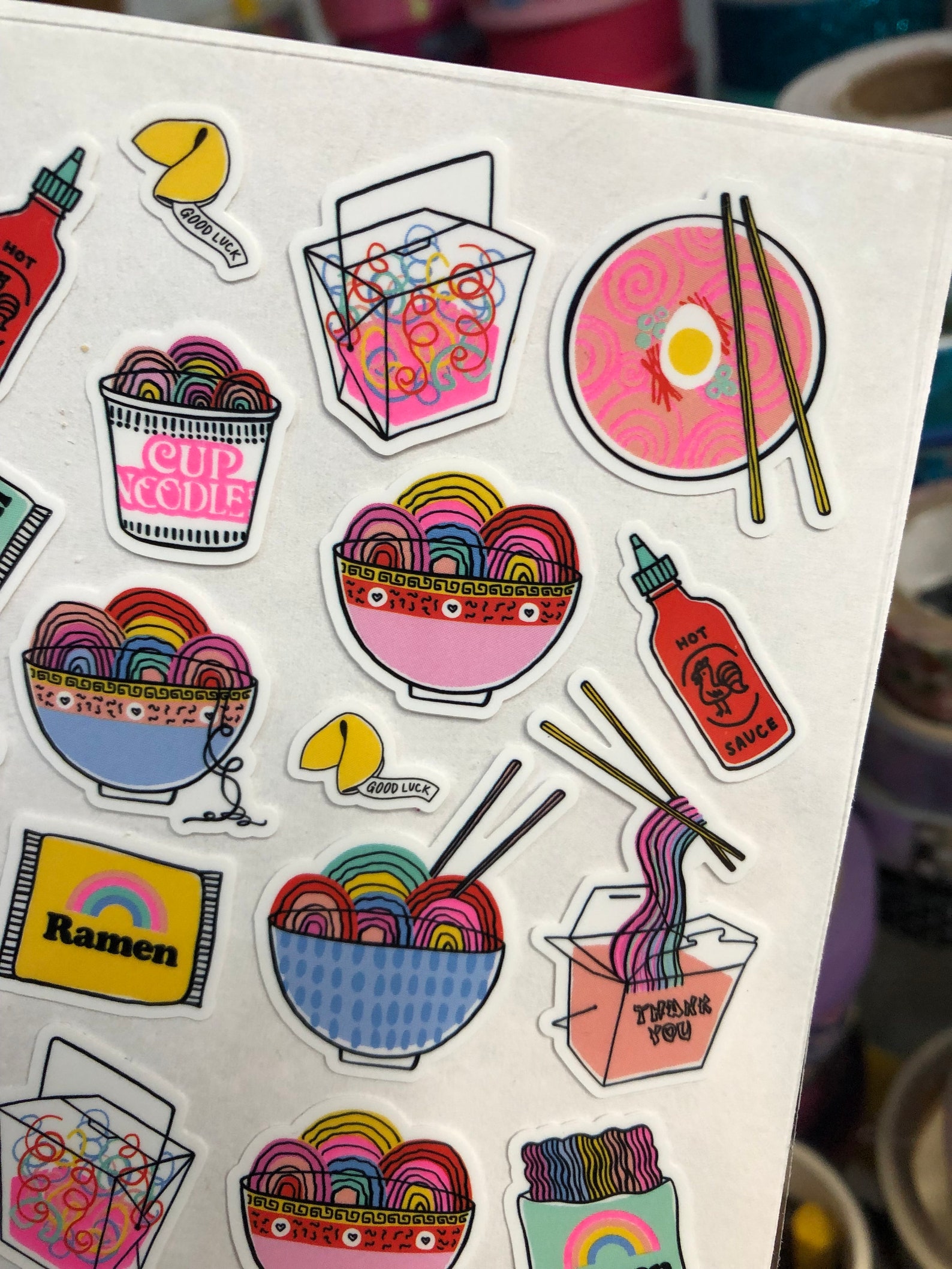 Rainbow Ramen Noodle Stickers - Etsy